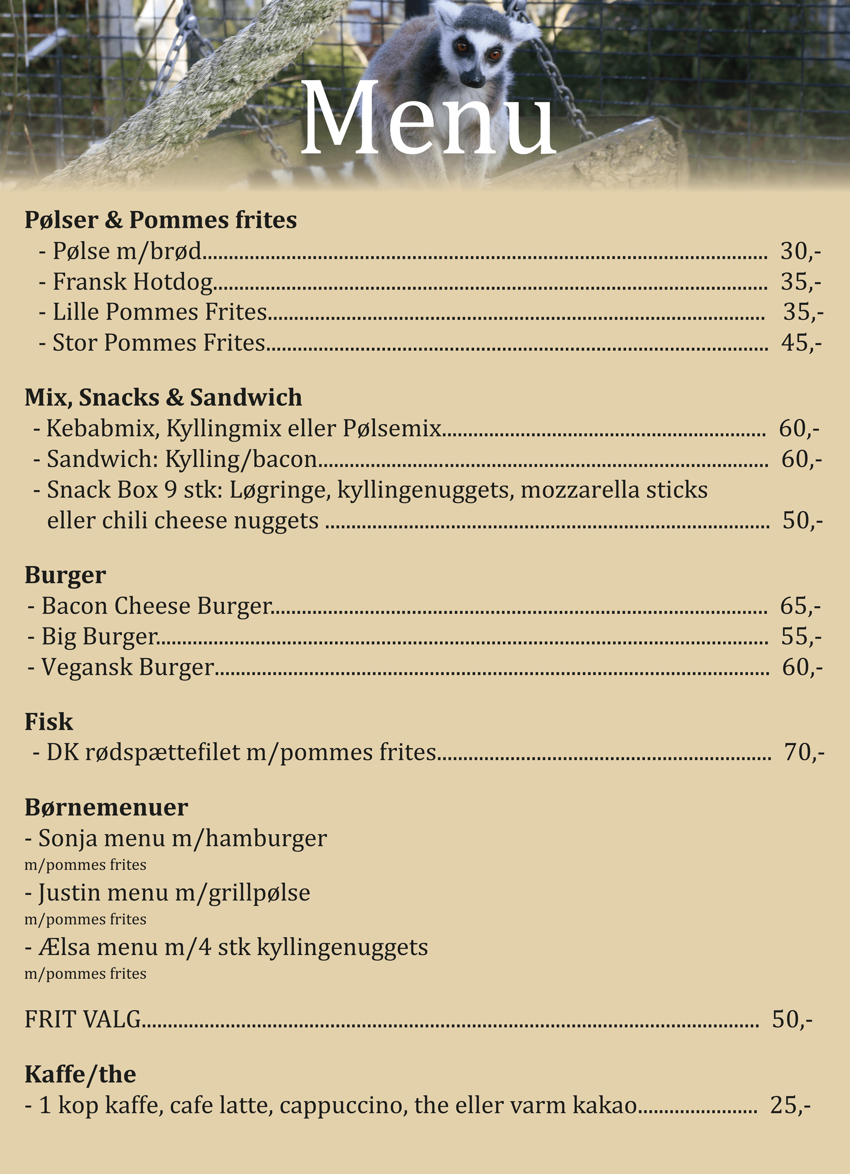 Mad og drikke | Se vores menu her